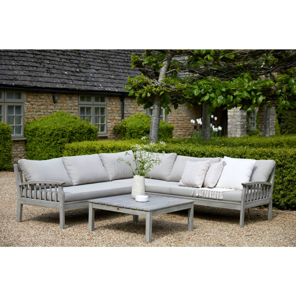 Dorset Corner Sofa & Table Set - Grey Outdoor Seating – Frankton's