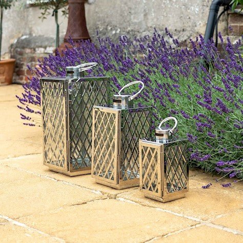 Ascalon - Lattice Lantern Set of Three - Stainless - Frankton's