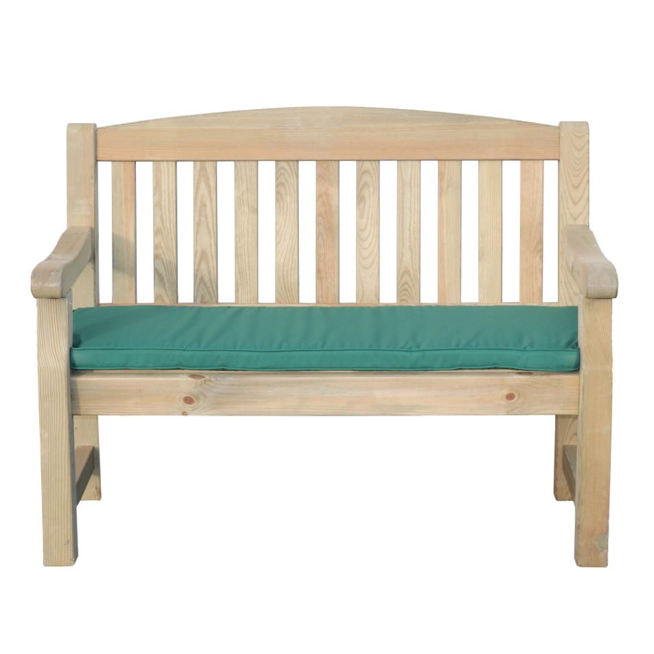 Zest Emily 4ft 2 Seater Bench Green Cushion - Frankton's