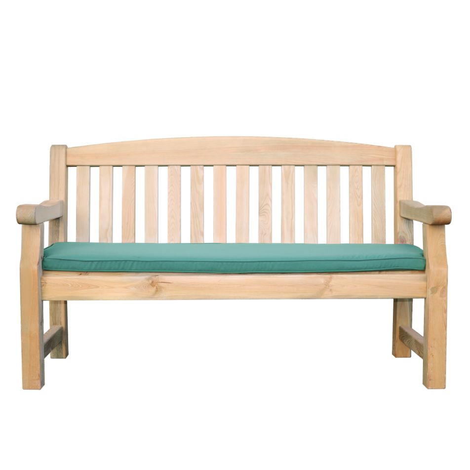 Zest Emily 5ft 3 Seater Bench Green Cushion - Frankton's